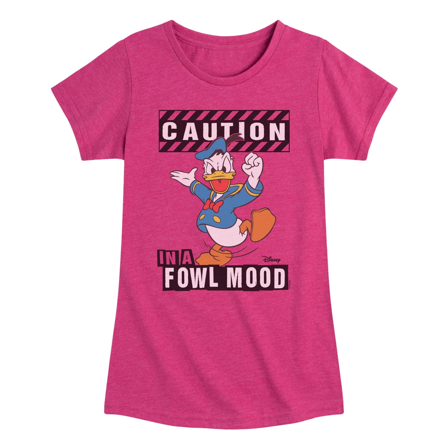 Disney - Fowl Mood Donald - Youth Girls Fitted Short Sleeve T-Shirt ...