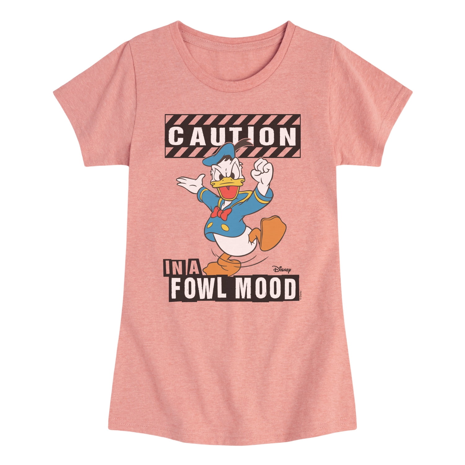 Disney - Fowl Mood Donald - Youth Girls Fitted Short Sleeve T-Shirt ...