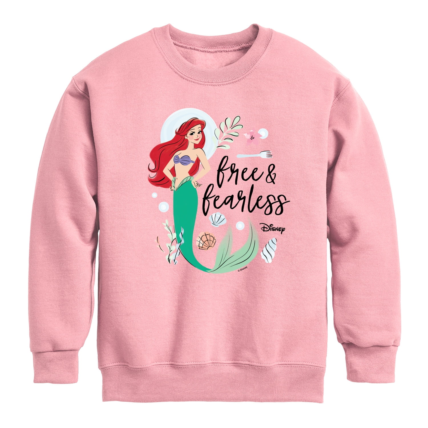 Disney - Free And Fearless - Toddler & Youth Crewneck Fleece Sweatshirt ...
