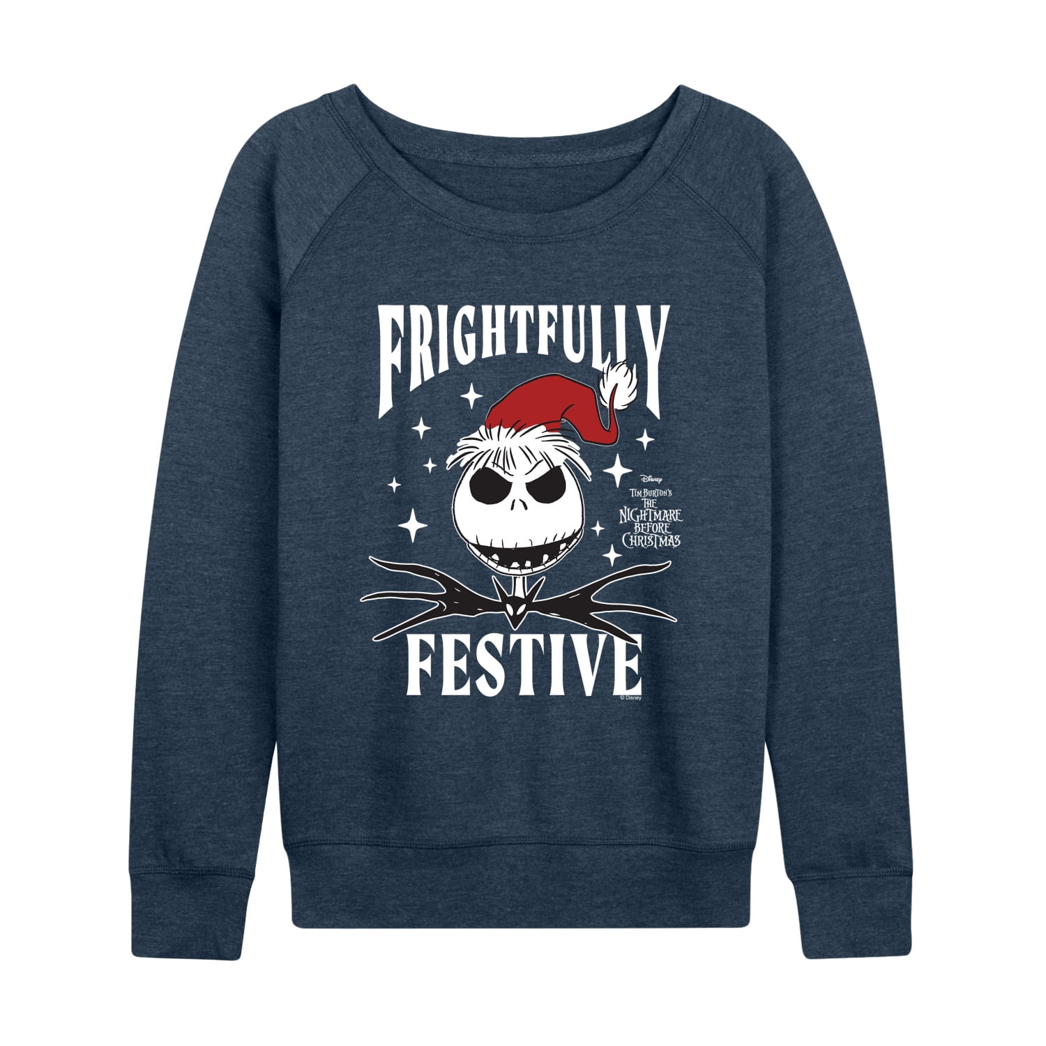 Disney - Frightfully Festive - Women's French Terry Long Sleeve Pullover - Walmart.com