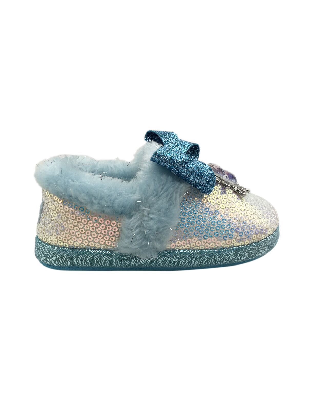 Disney Frozen 2 Anna and Elsa Fuzzy Snowflake Slipper (Toddler Girls ...
