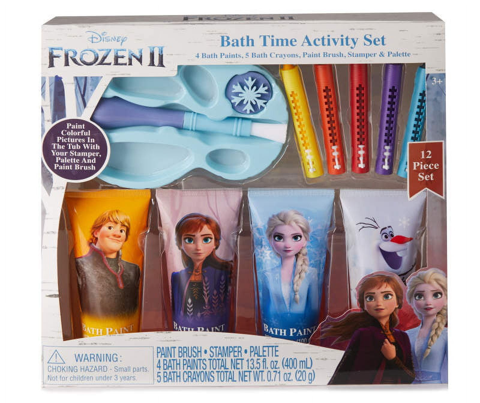Disney Frozen 2 Bath Time Set: 12 Pc with 4 Paints, 5 Crayons, Stamper ...