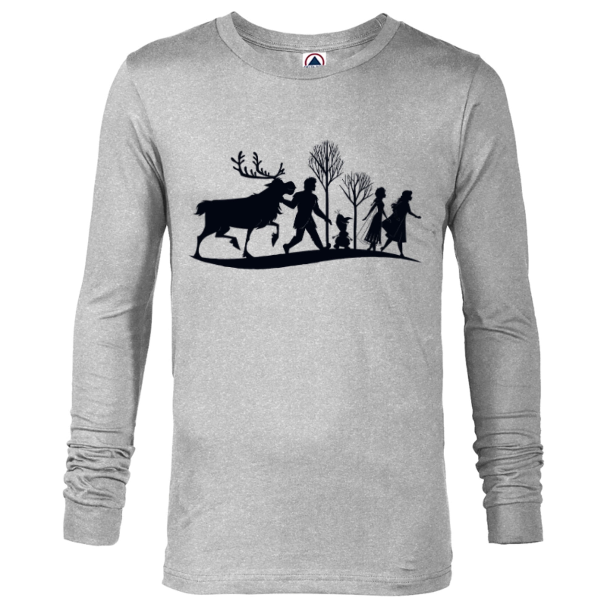 Disney Frozen 2 Characters Anna Elsa Silhouette - Long Sleeve T-Shirt ...