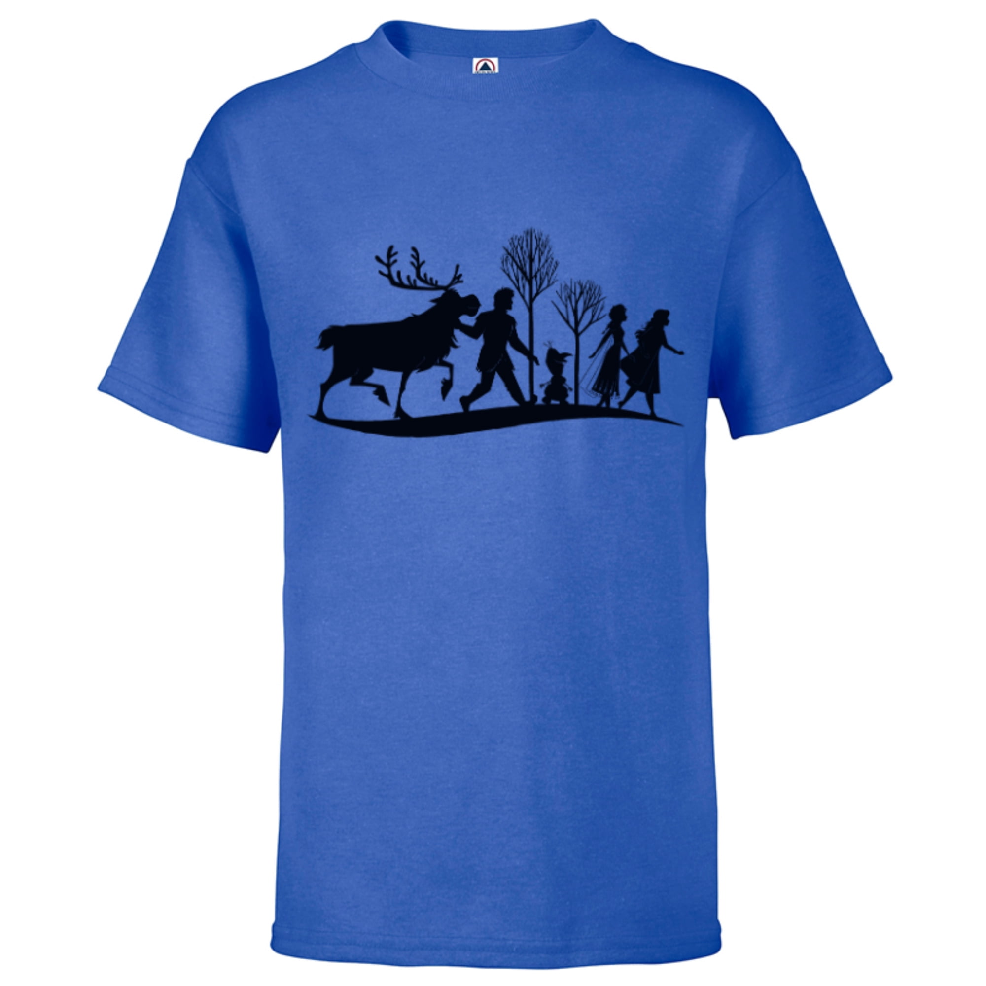 Disney Frozen 2 Characters Anna Elsa Silhouette - Short Sleeve T-Shirt ...