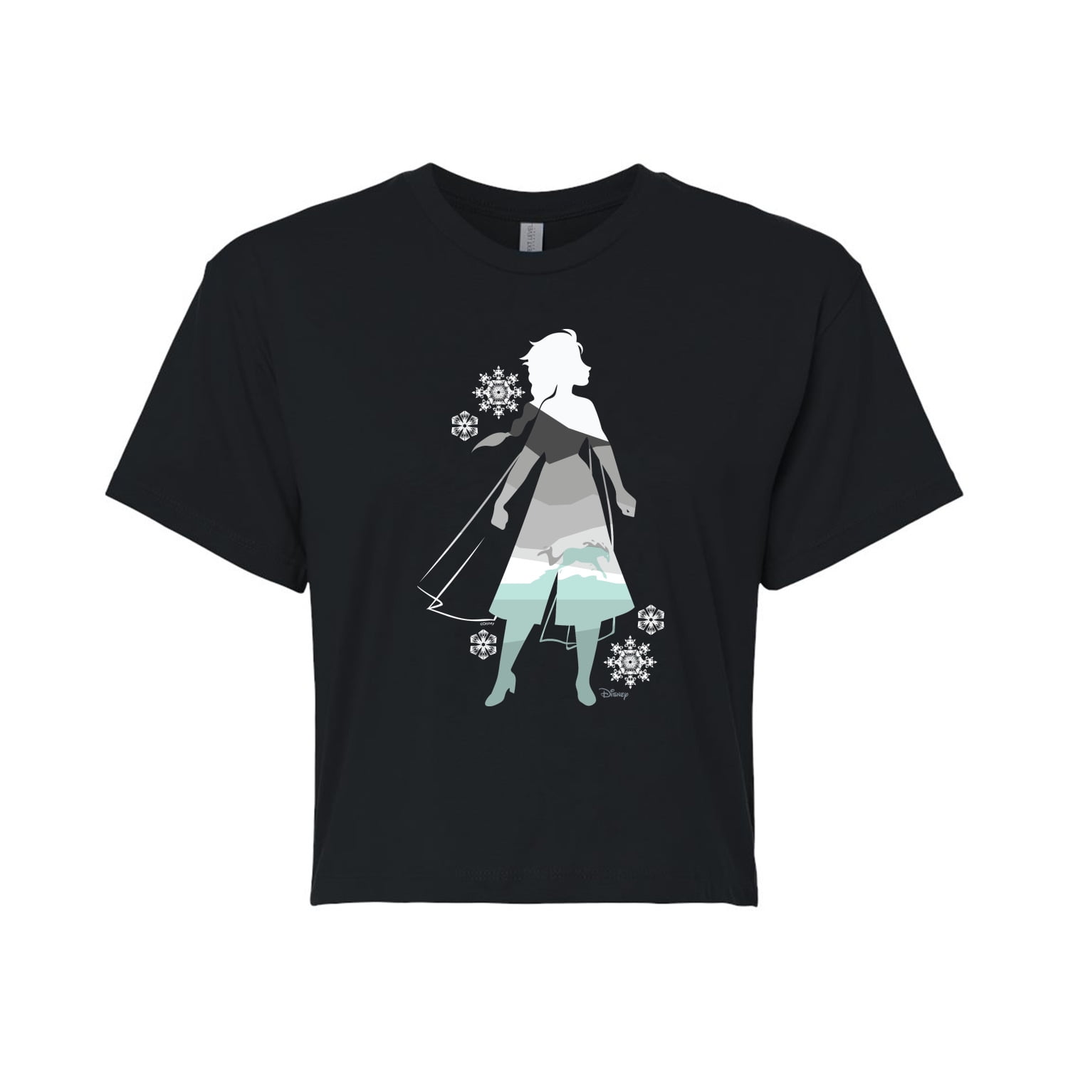 Disney Frozen 2 - Elsa Hero Pose - Juniors Cropped Cotton Blend T-Shirt ...