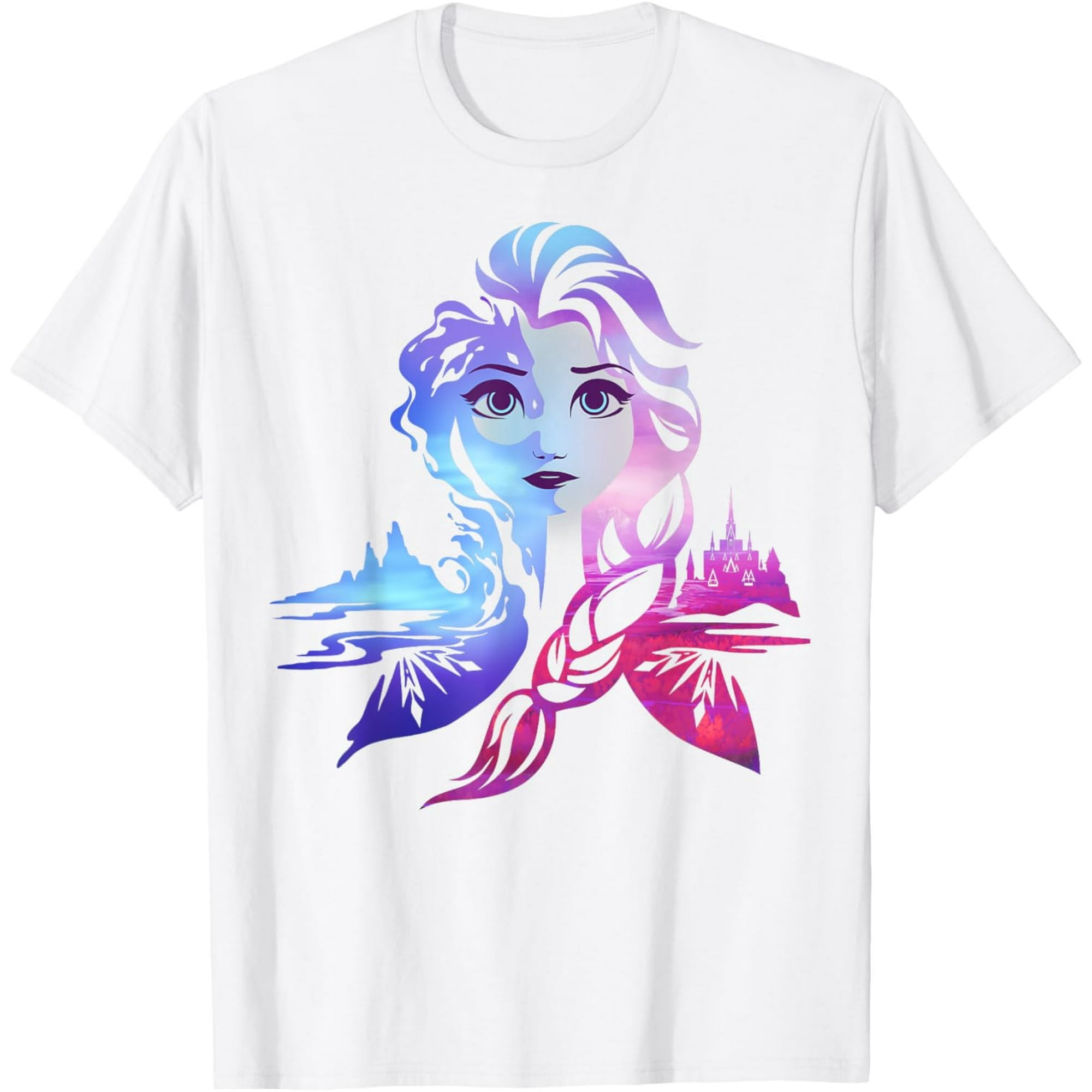 Disney Frozen 2 Elsa Two Tone Gradient Portrait T-Shirt - Walmart.com