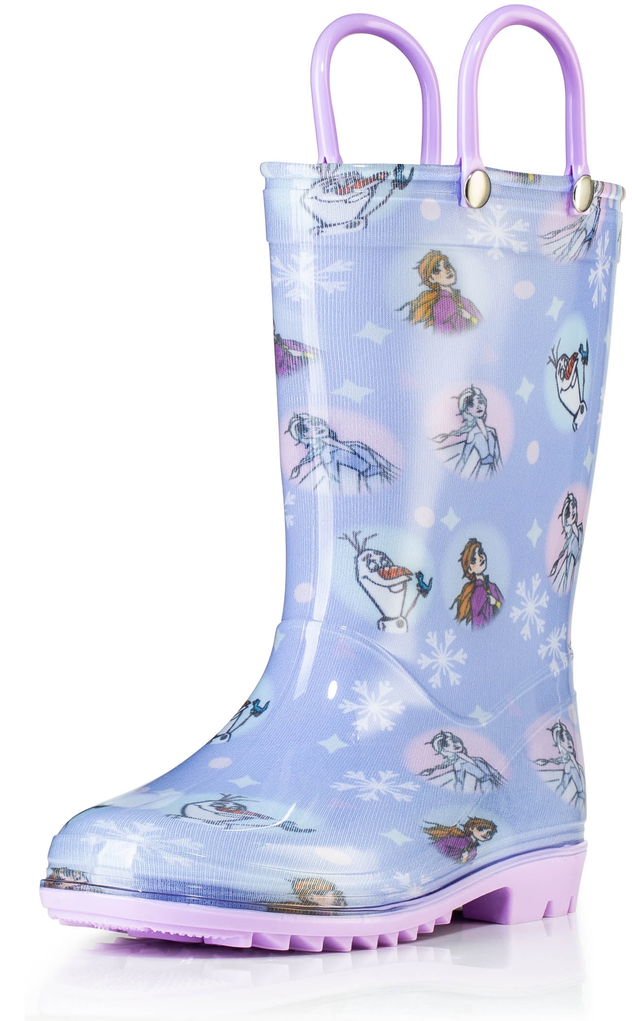 Disney Frozen 2 Princess Rain Boots for Kids, Anna, Elsa, Olaf Purple ...