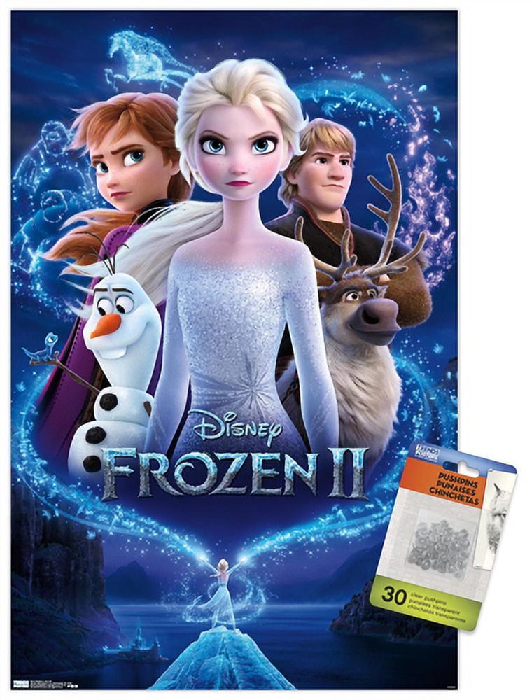 Disney Frozen 2 - Key Art Wall Poster with Pushpins, 14.725" x 22.375 ...