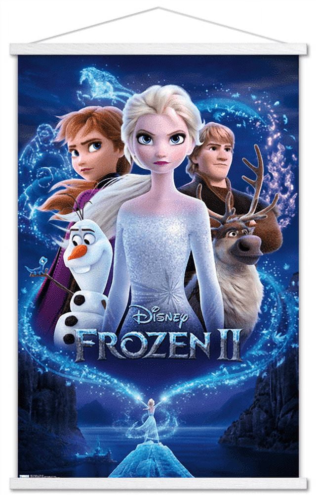 Disney Frozen 2 - Key Art Wall Poster with Wooden Magnetic Frame, 22. ...