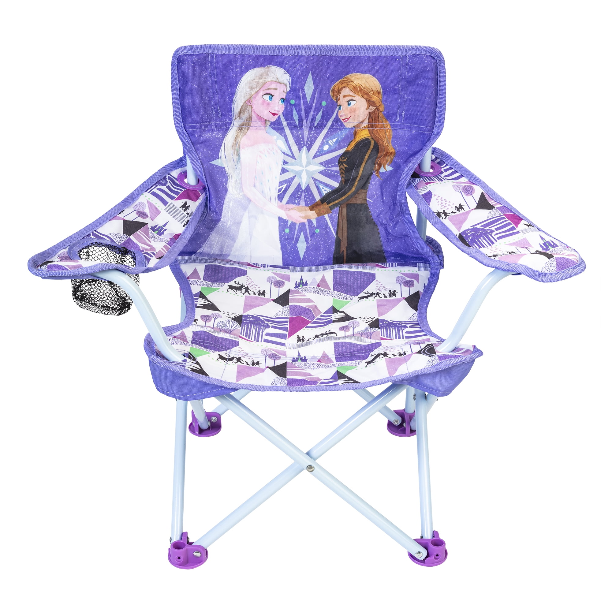 Disney Frozen 2 Anna and Elsa Kids Camping Fold N Go Chair with Carry ...