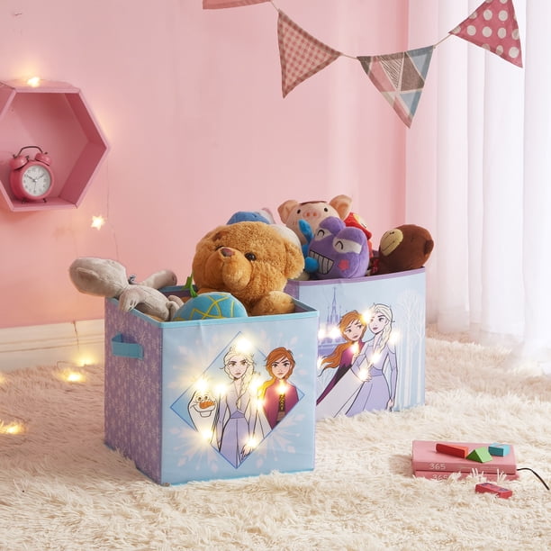 Disney Frozen 2 Light Up Blue Polyester Storage Cubes, 2 Piece Set, for ...