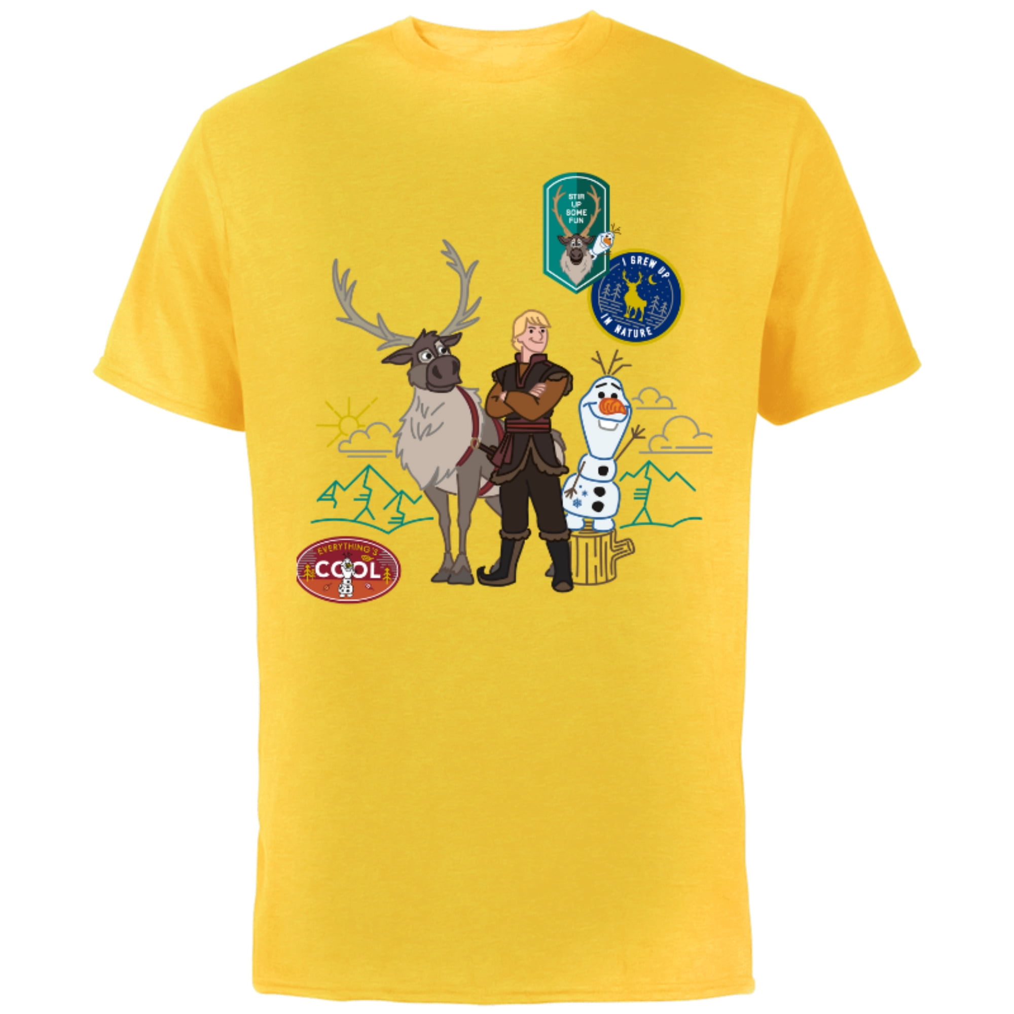 Disney Frozen 2 Olaf, Sven, and Kristoff Patches T-Shirt - Short Sleeve ...