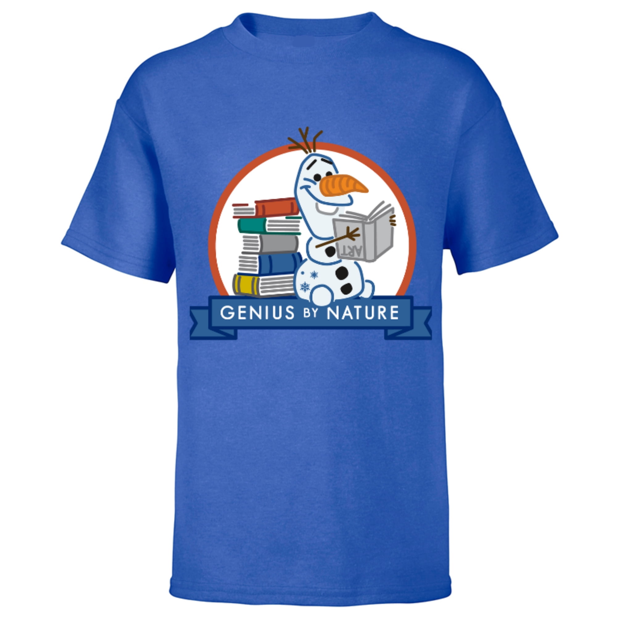 Disney Frozen 2 Olaf and Books Genius By Nature - Short Sleeve T-Shirt ...