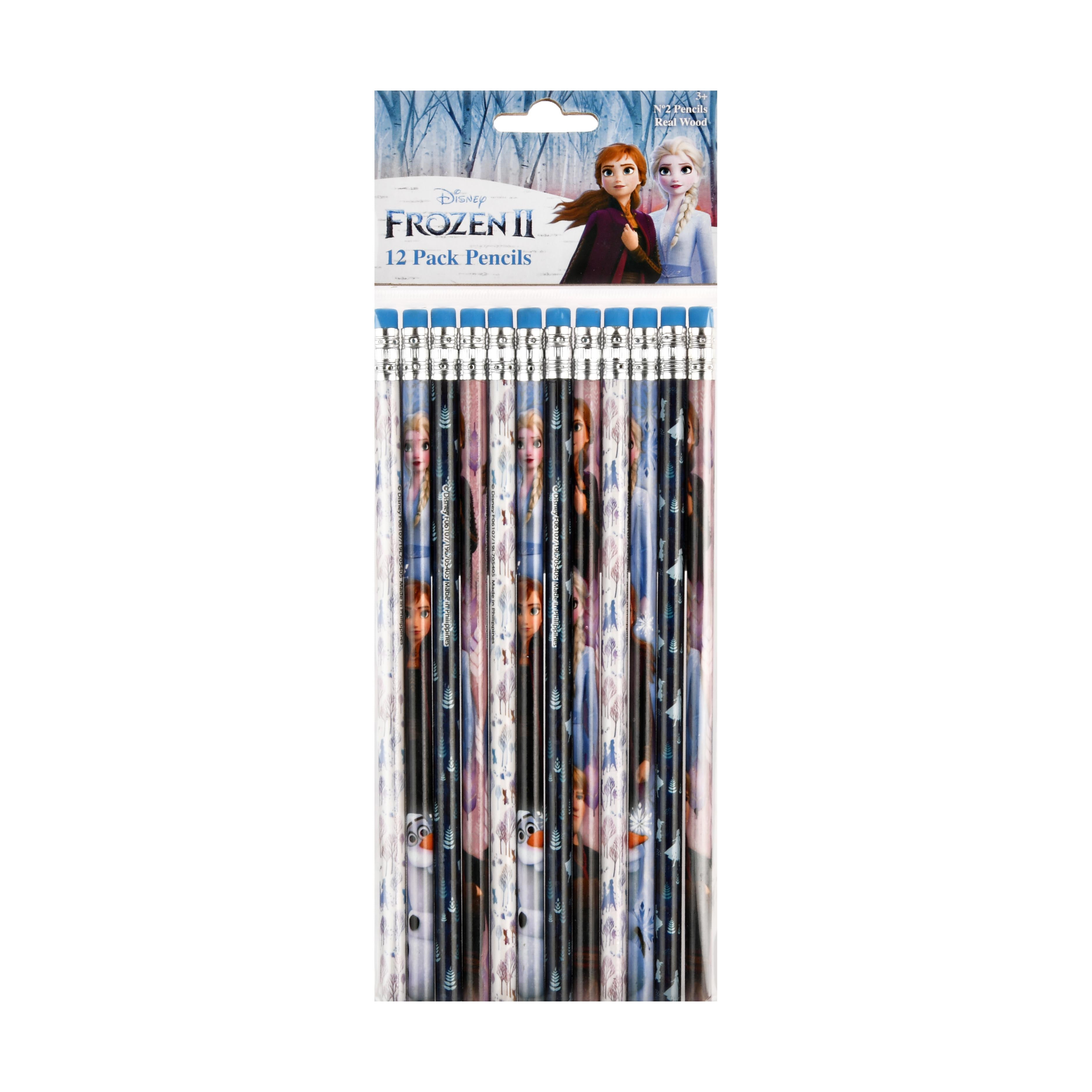Frozen 2 Pencils, 12 Count, Featuring Anna and Elsa, Wooden #2 Lead ...
