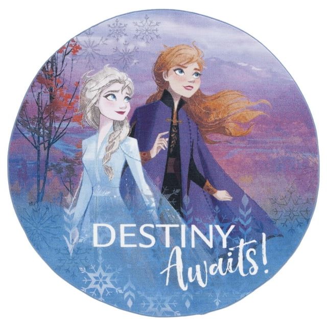 Disney Frozen 2 Rug Collection - Destiny Area Rug, 5' x 5' Round, Blue ...