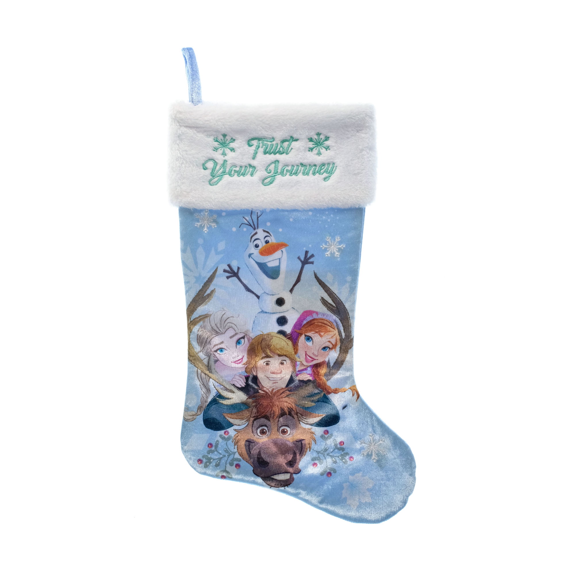 Disney Frozen 20 inch Velour Christmas Stocking, Blue, White - Walmart.com
