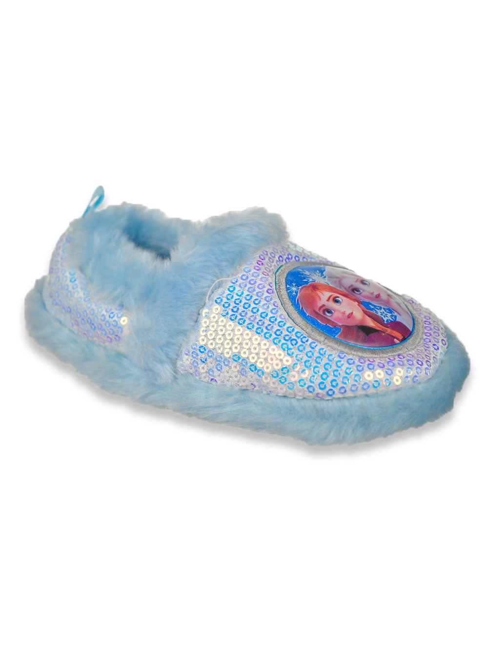 Disney Frozen Anna & Elsa Fuzzy Sequin Aline Slippers (Toddler Girls ...