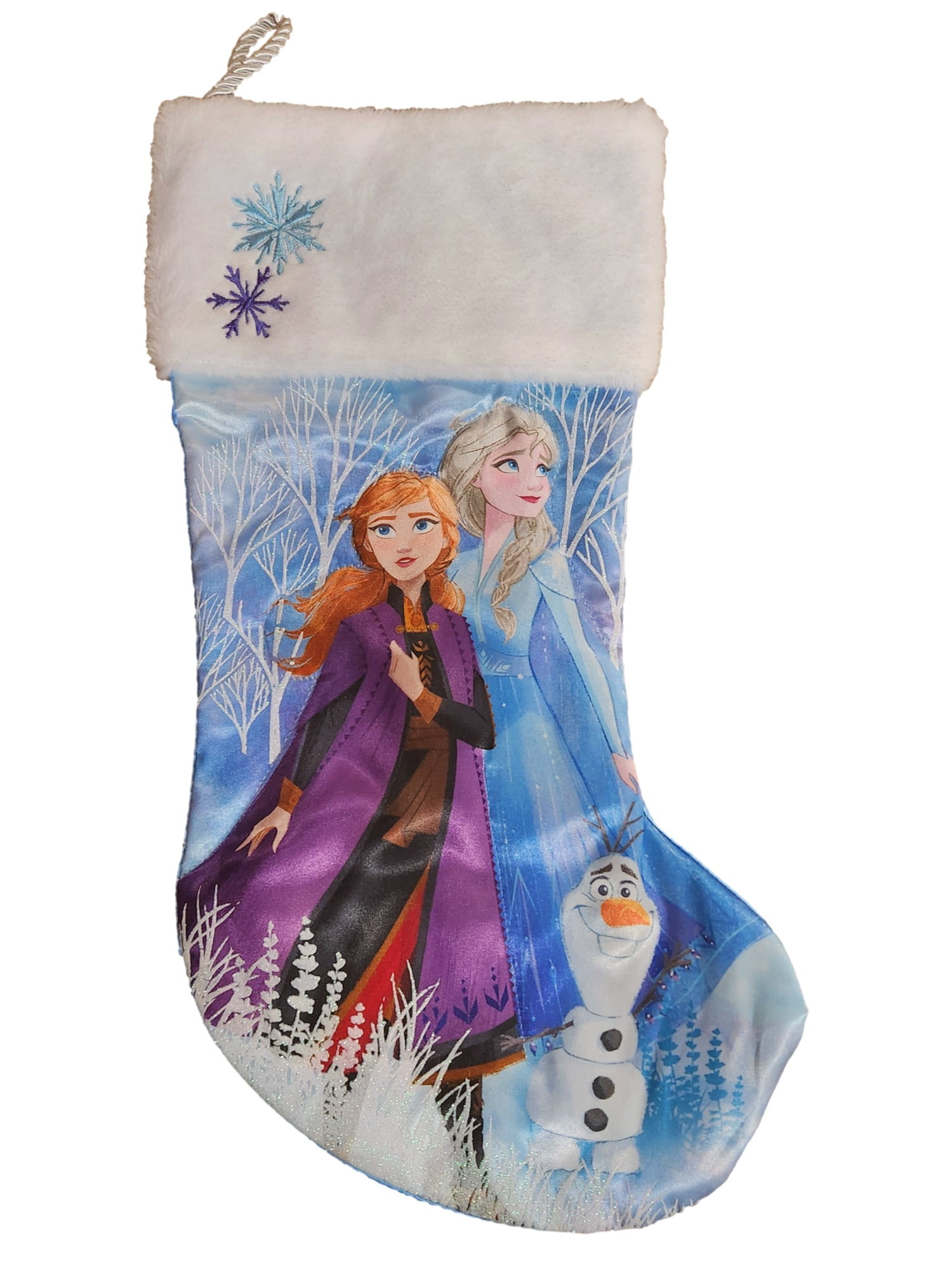 Disney Frozen Anna Elsa Oaf Sparkly White & Blue Holiday Christmas ...