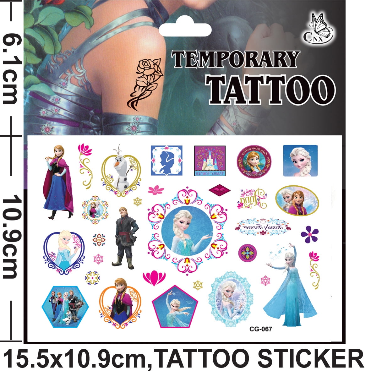 Disney Frozen Anna Elsa Princess Tattoo Stickers Toy Children's ...
