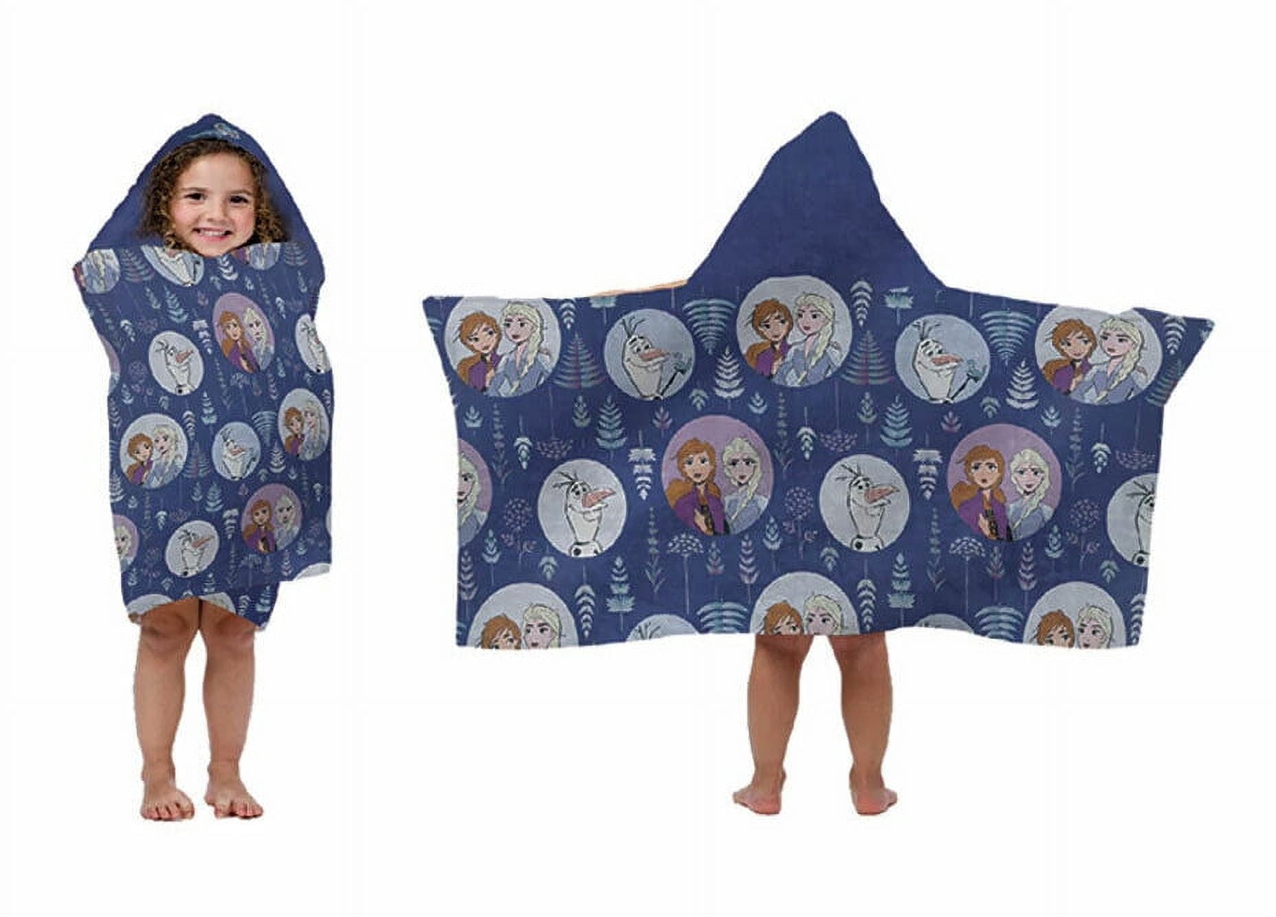 Disney Frozen Anna, Elsa and Olaf Hooded Minky Fleece Blanket Throw ...