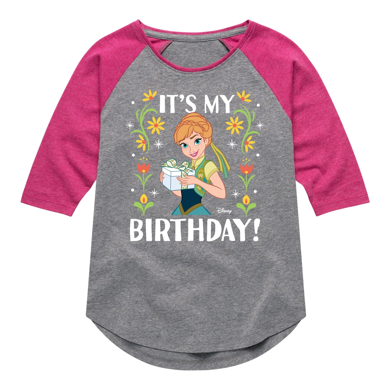 Disney Frozen - Anna It's My Birthday - Toddler & Youth Girls Raglan Graphic T-Shirt - Walmart.com
