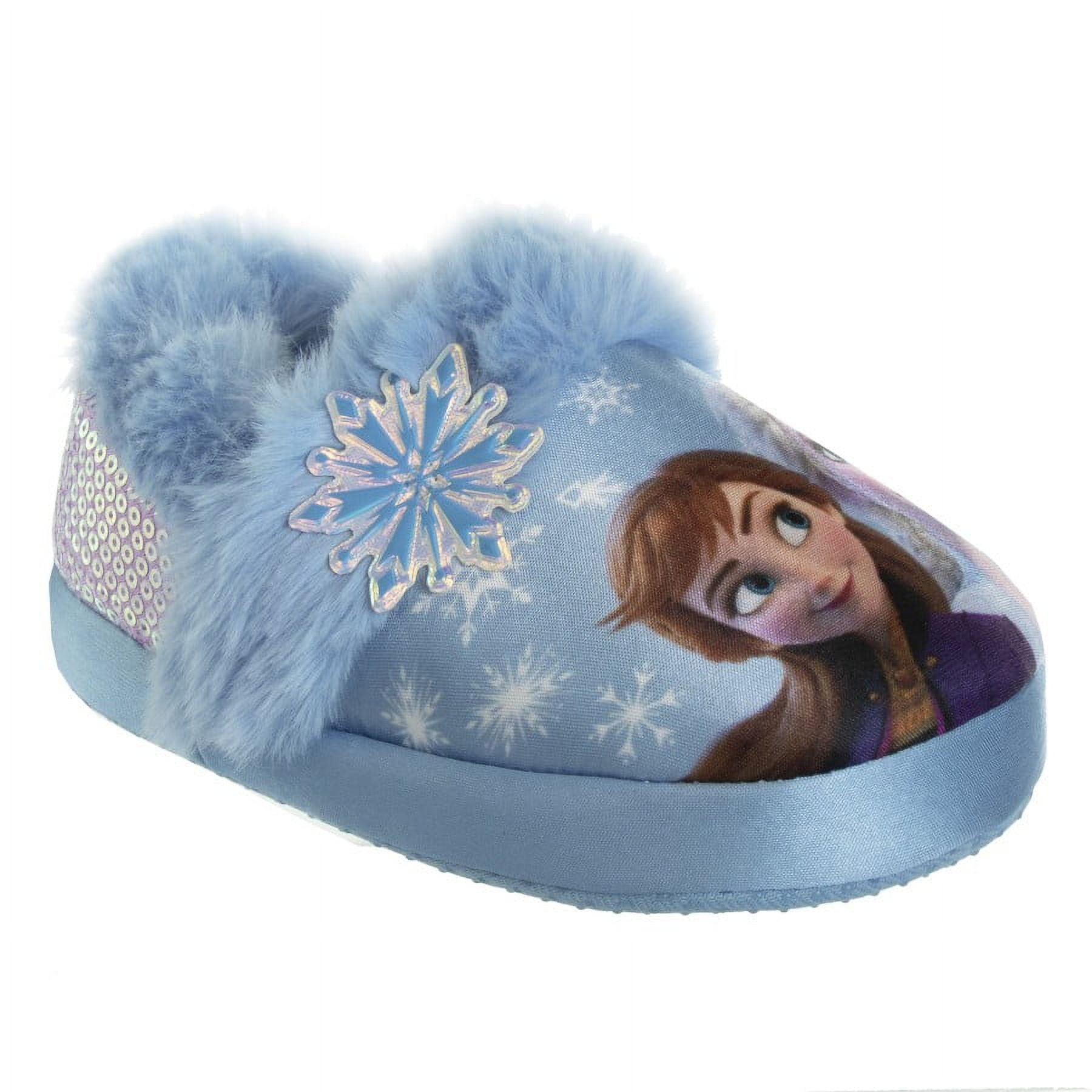 Disney Frozen Anna and Elsa Dual Sizes Girls Casual Slippers (Toddler ...