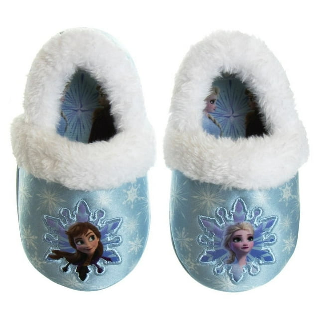 Disney Frozen Anna and Elsa Girls Dual Sizes Slippers - Walmart.com