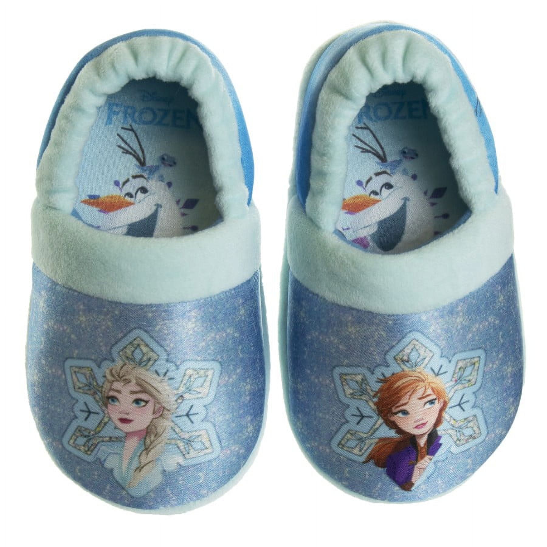 Disney Frozen Anna and Elsa Nylex Fabric Slippers - Blue, 9-10 ...