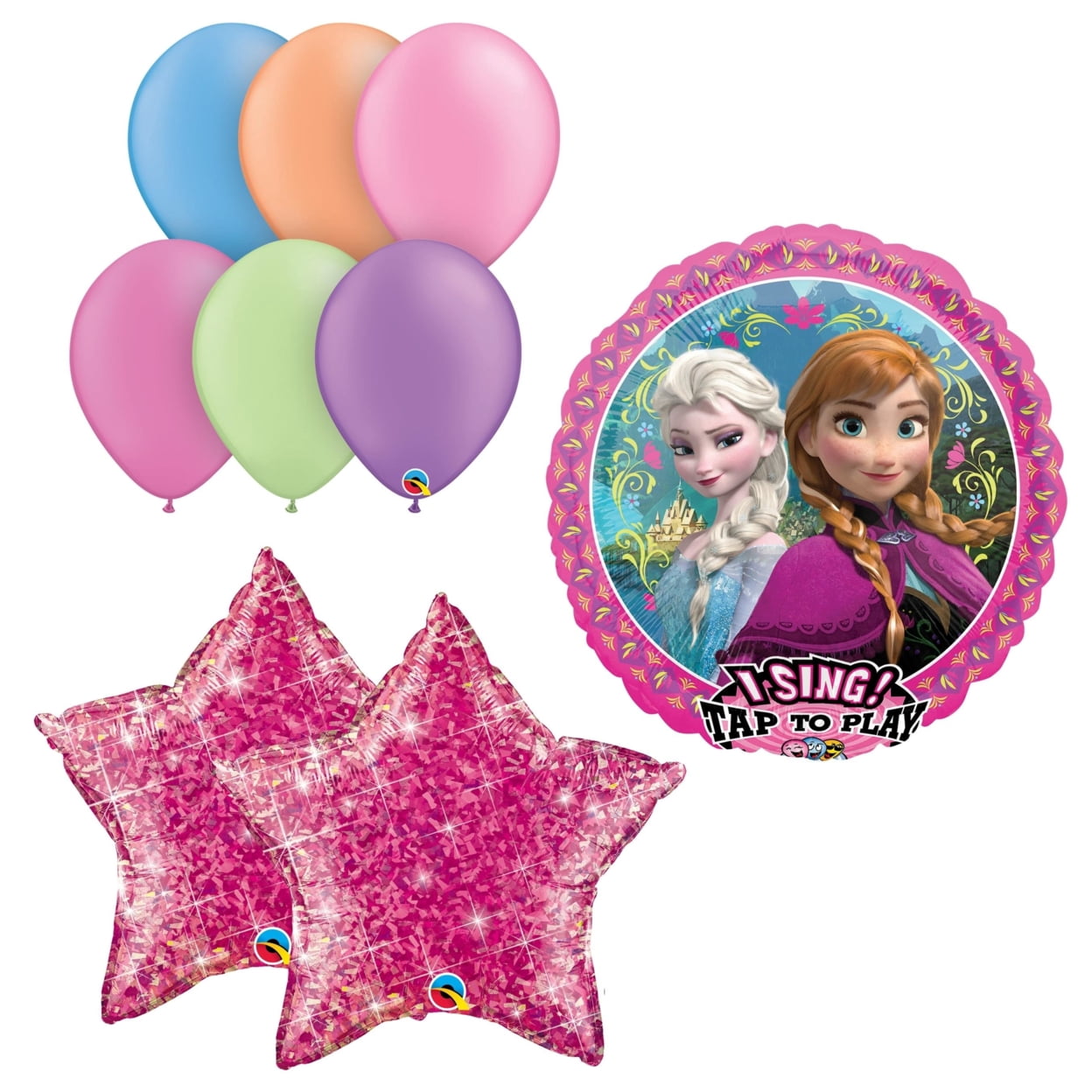 Disney Frozen Birthday Party Singing Balloon Kit Bouquet 5 Piece Set ...