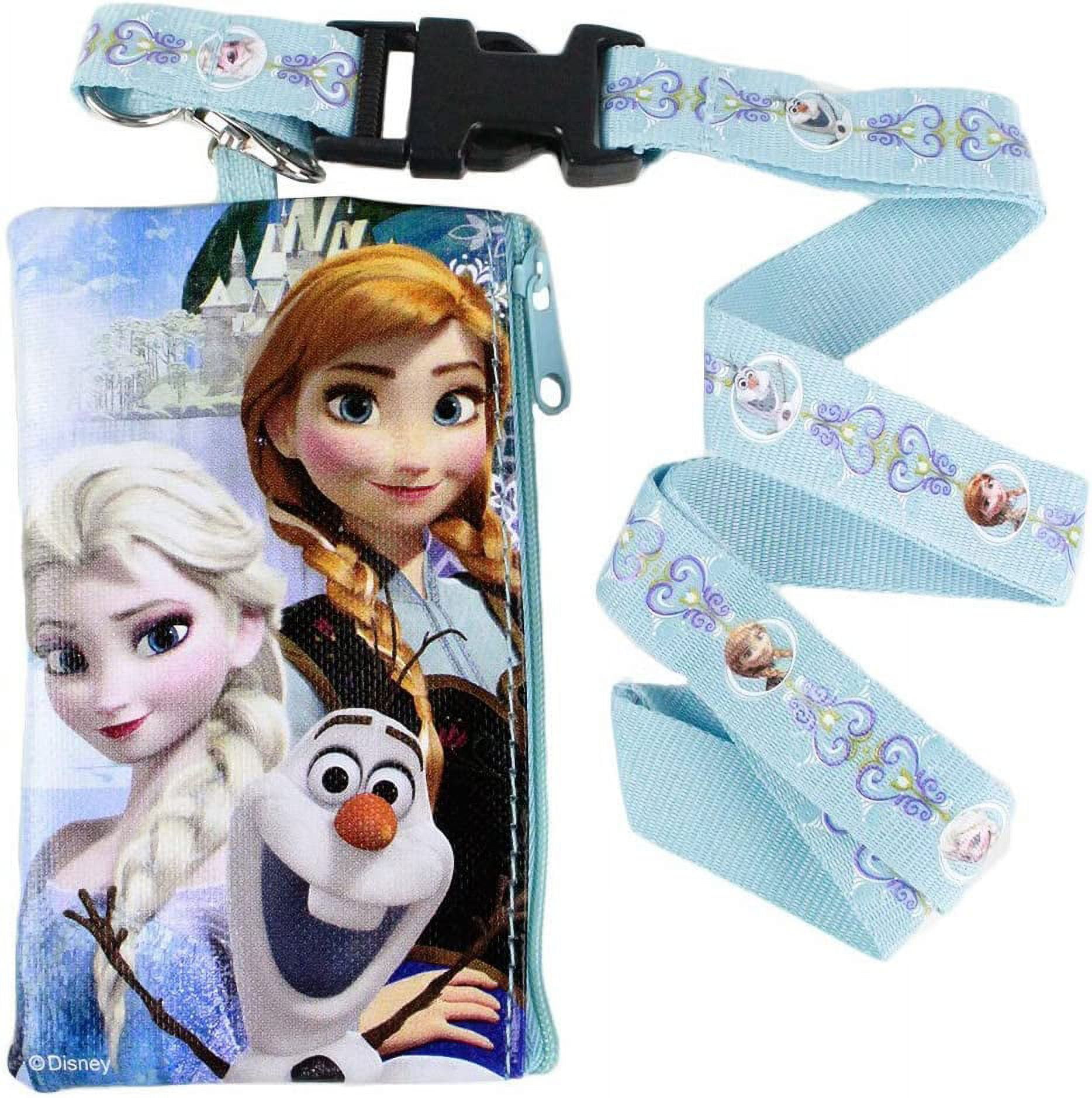 Disney Frozen Blue Pouch Wallet W/Lanyard-Elsa, Anna & Olaf - Walmart.com
