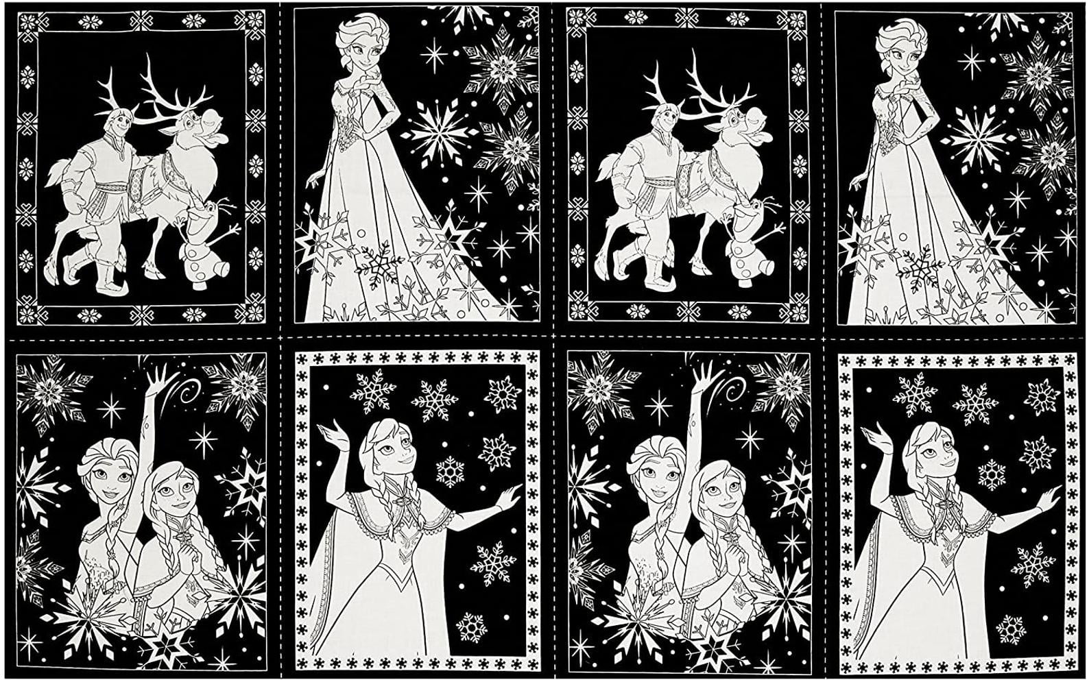 Disney Frozen Book Pages 24" Black Fabric Panel - Walmart.com