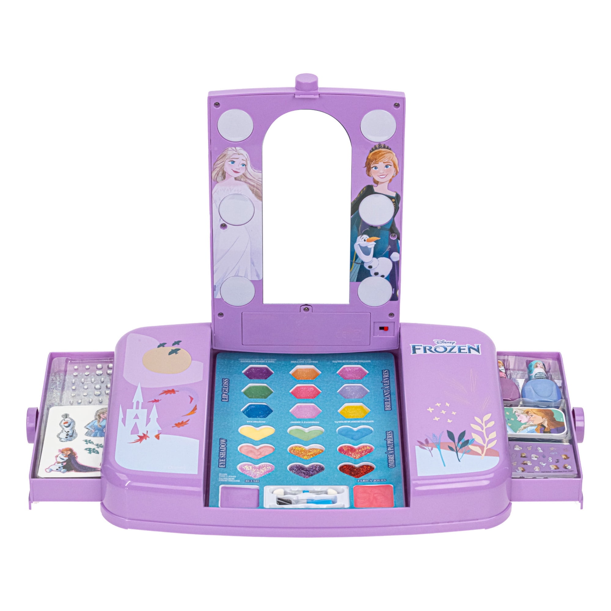 Disney Frozen Beauty Vanity Set with Light-Up Mirror, Includes Lip ...