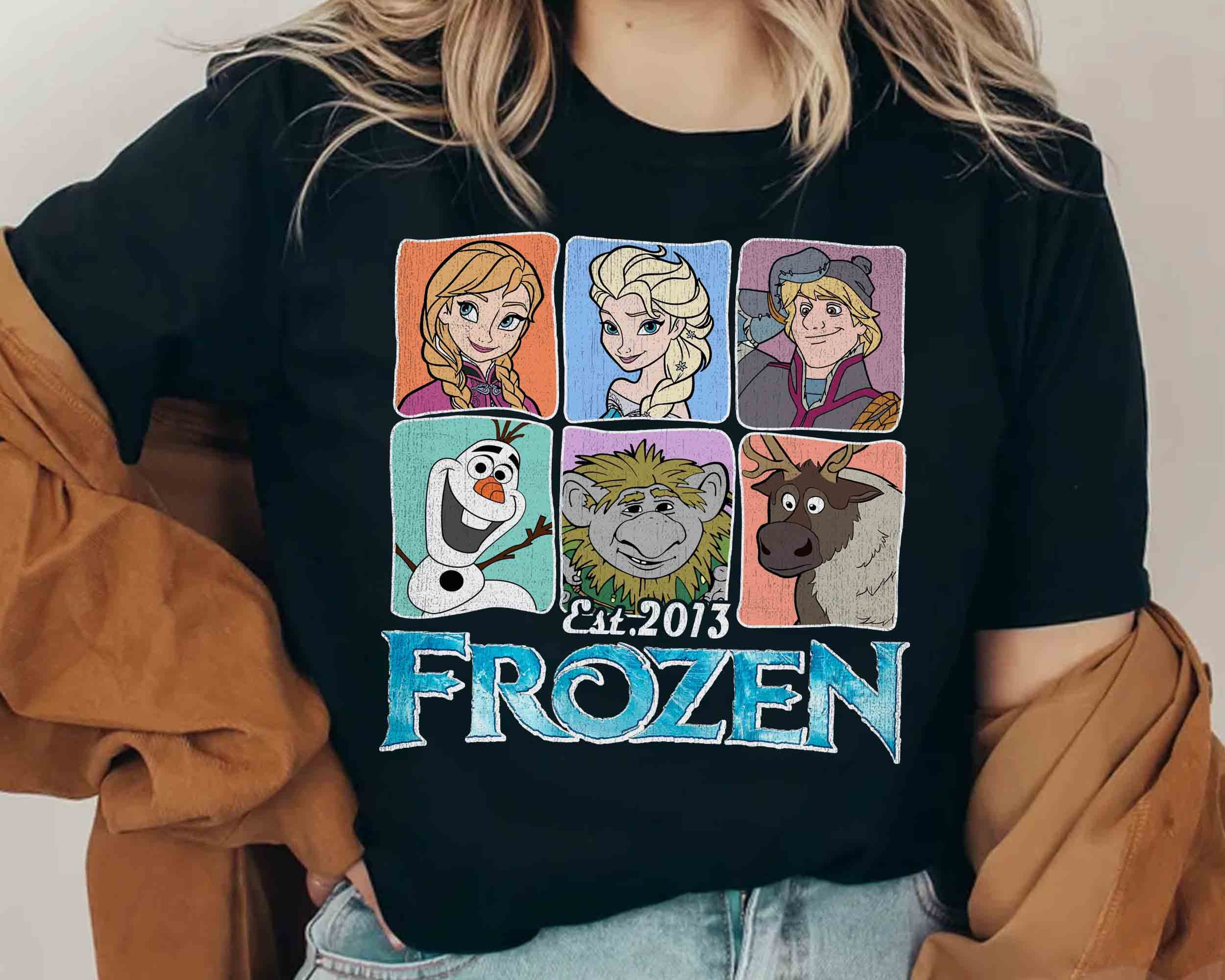 Disney Frozen Characters Group Shot Est. 2013 Retro Shirt, Elsa Anna ...