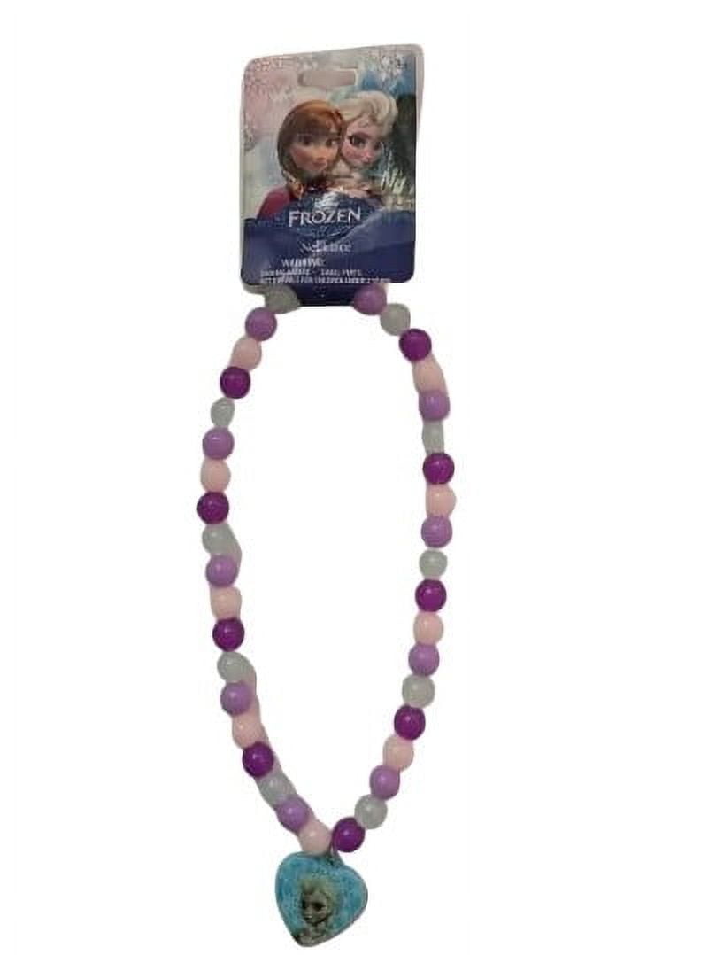 Disney Frozen Color Beads Necklace with Elsa Heart Charm - Walmart.com