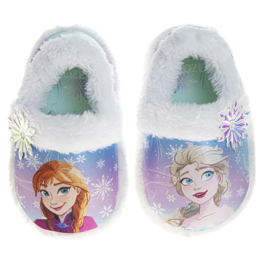 Disney Frozen Dual Sizes Girls' Slippers. (Toddler/Little Kids) - White ...