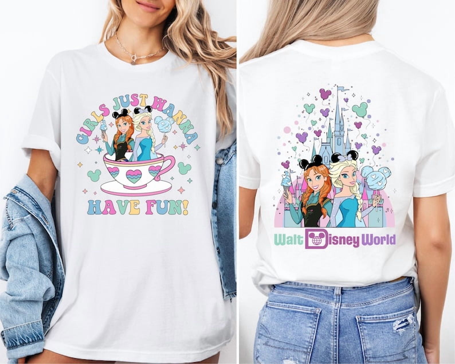 Disney Frozen Elsa And Anna 2 Sided T-Shirt, Disney Girls Trip Tee ...