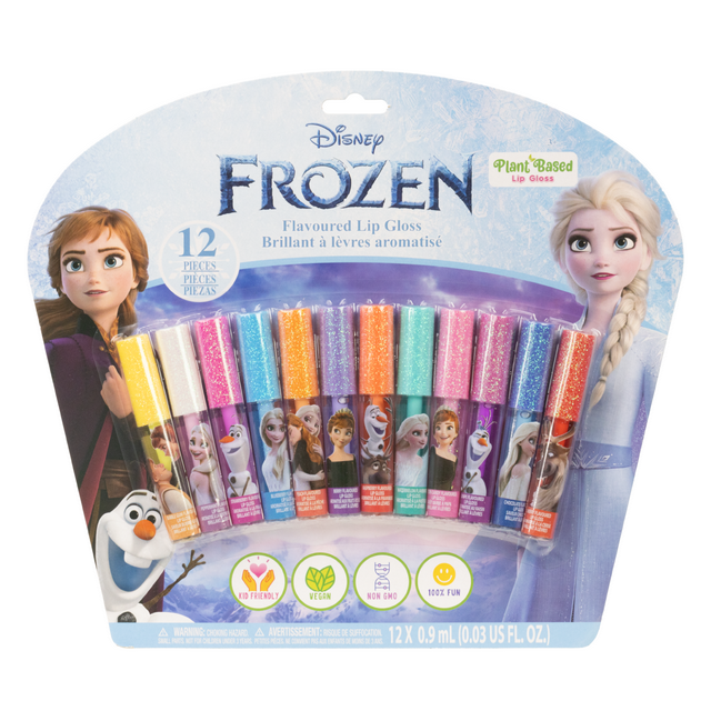 Disney Frozen Elsa Anna 12 Pcs Plant Based Lip Gloss Set, Perfect ...