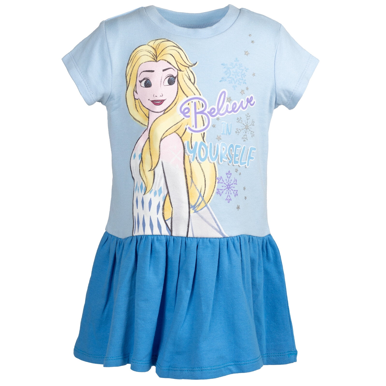 Disney Frozen Elsa Big Girls French Terry Dress Toddler to Big Kid ...