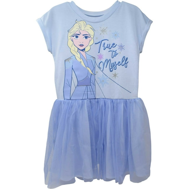 Disney Frozen Elsa Big Girls Tulle Dress Toddler to Big Kid - Walmart.com