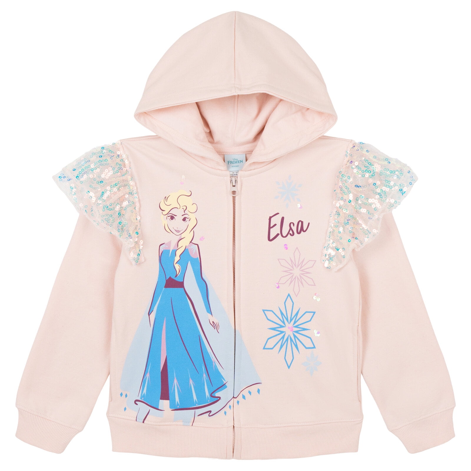 Disney Frozen Elsa Fleece Zip Up Hoodie Toddler to Big Kid - Walmart.com