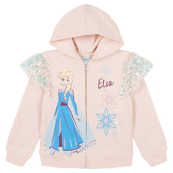 Disney Frozen Elsa Fleece Zip Up Hoodie Toddler to Big Kid - Walmart.com