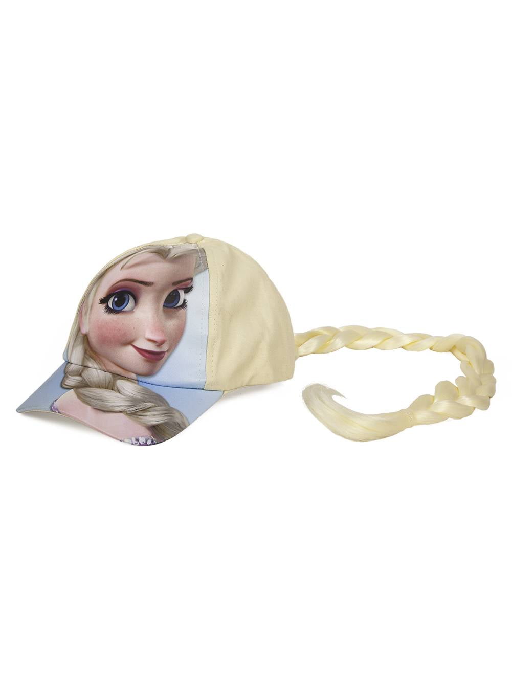 Disney Frozen Elsa Girls Baseball Cap with Braided Long Blonde Hair ...