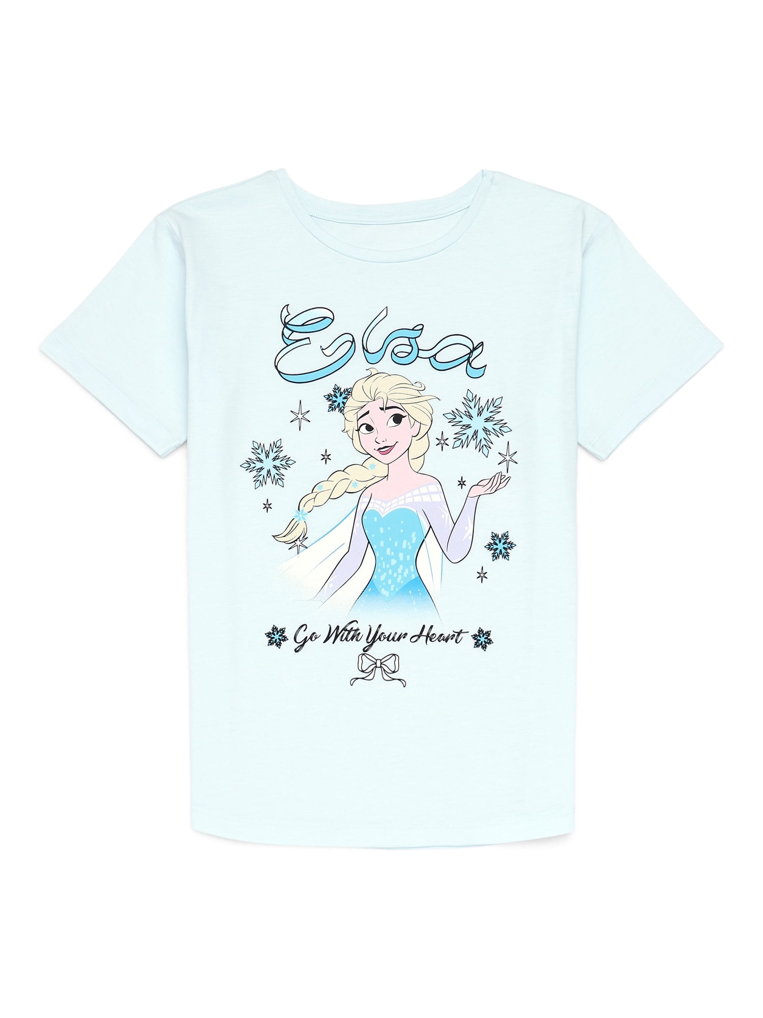 Disney Frozen Elsa Girls Short Sleeve Graphic T-Shirt, Sizes 4-16 ...