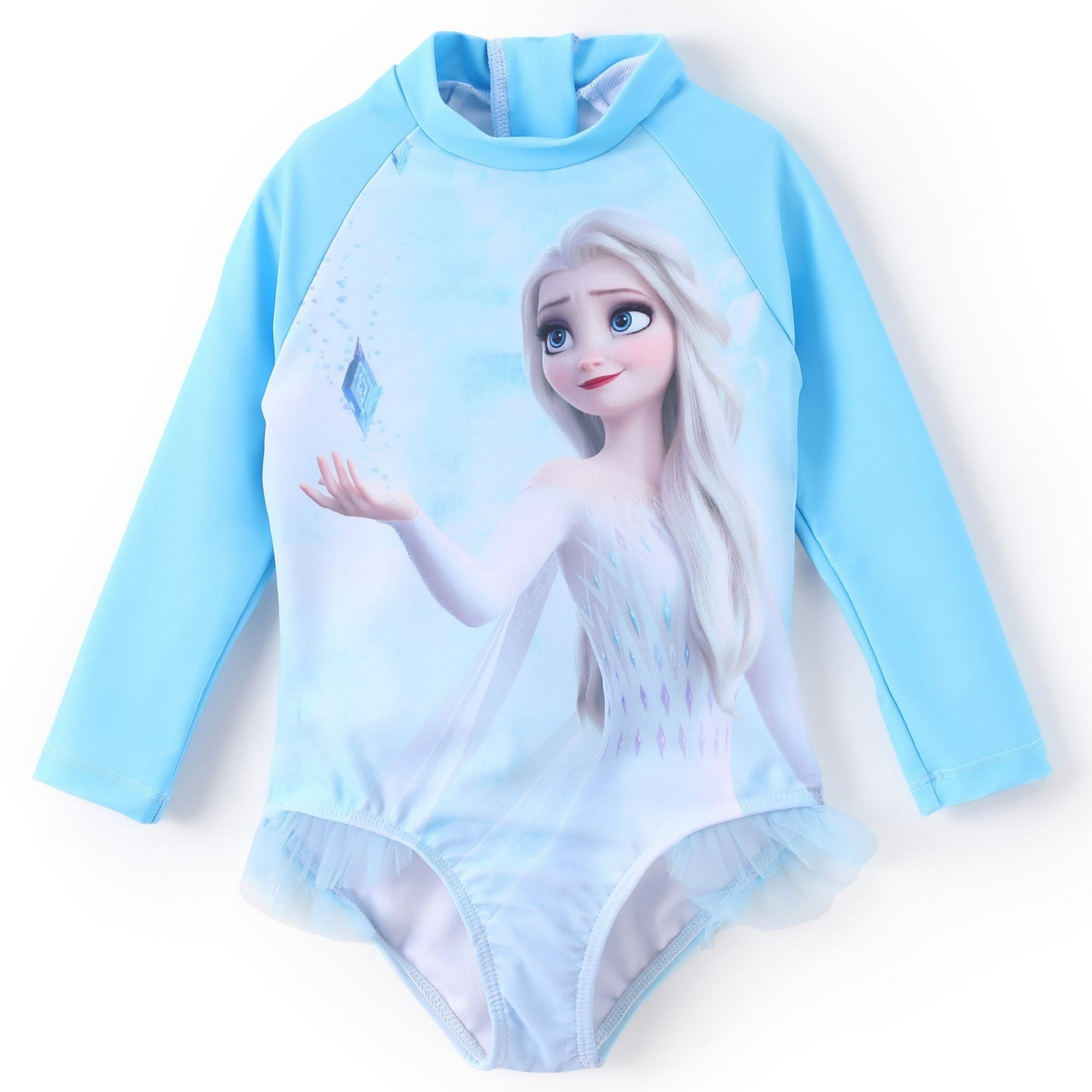 Disney Frozen Elsa Girls Rash Guards, Graphic Long Sleeves Princess ...