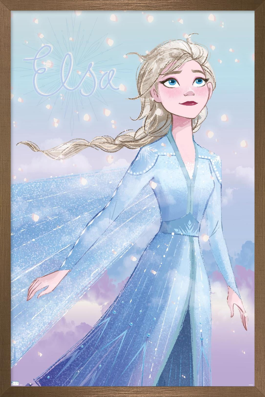 Disney Frozen - Elsa Glance Wall Poster, 22.375" x 34" Framed - Walmart.com
