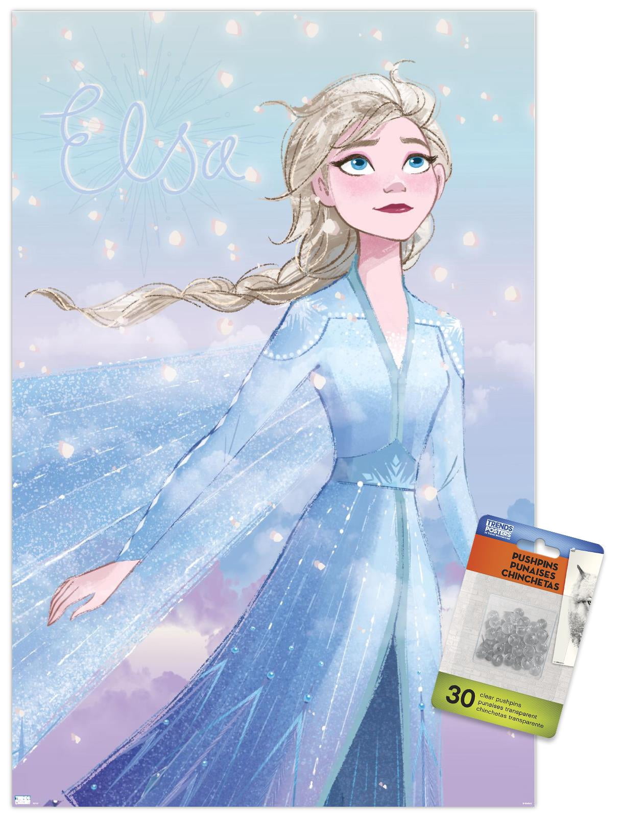 Disney Frozen - Elsa Glance Wall Poster with Push Pins, 14.725" x 22. ...