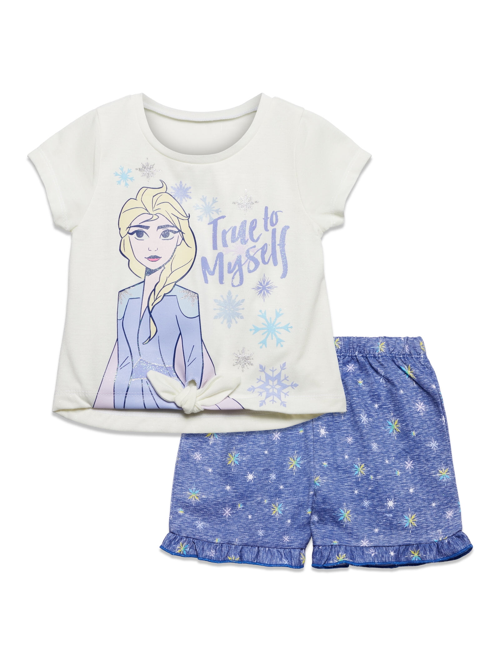 Disney Frozen Elsa Little Girls T-Shirt and Shorts Outfit Set Toddler ...