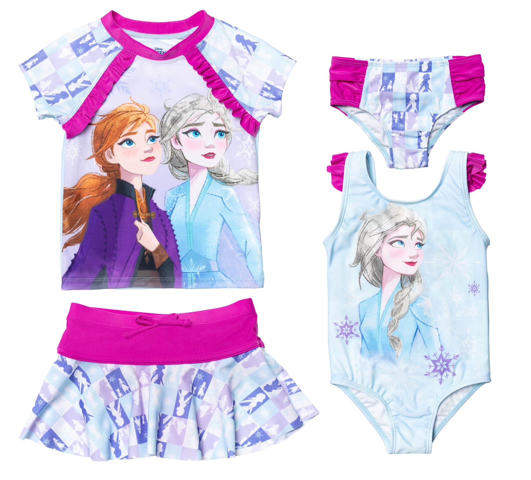 Disney Frozen Elsa Princess Anna Toddler Girls One Piece Bathing Suit ...