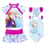 Disney Frozen Elsa Princess Anna Toddler Girls One Piece Bathing Suit ...