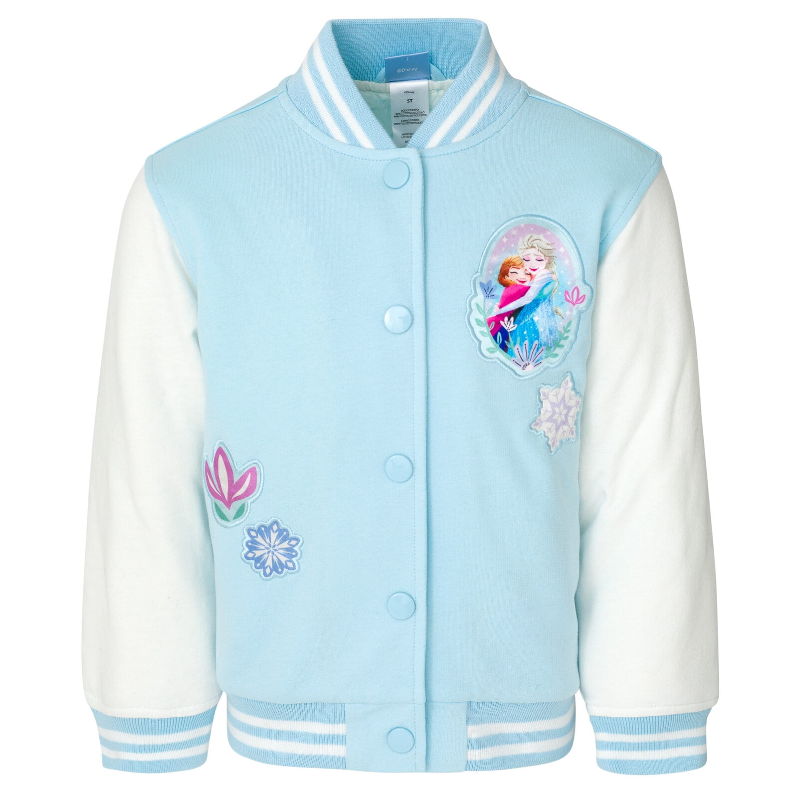 Disney Frozen Elsa Princess Anna Toddler Girls Varsity Bomber Jacket ...